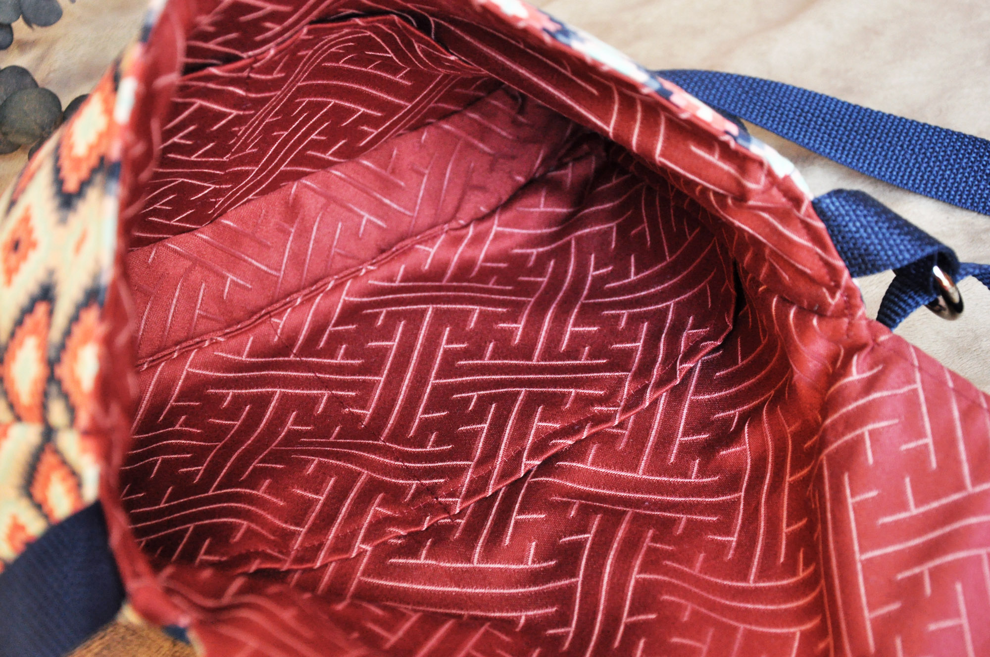 Pink and Navy Blue Aztec Print Mini Messenger Bag – Joanna Stanek