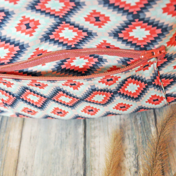 Pink and Navy Blue Aztec Print Mini Messenger Bag – Joanna Stanek