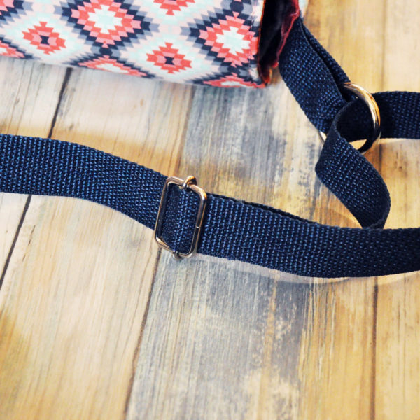 Pink and Navy Blue Aztec Print Mini Messenger Bag – Joanna Stanek